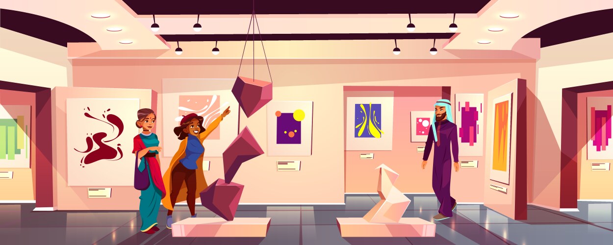 Classic historic museum art gallery hall Vector Image