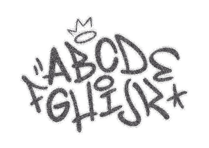Handwritten Graffiti Font Alphabet Volumetric Vector Image