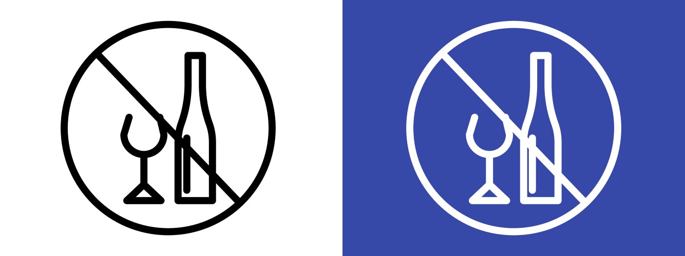 No alcohol consumption sign for public safety and Vector Image