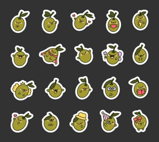 Cute kawaii sea shell sticker bookmark cartoon Vector Image