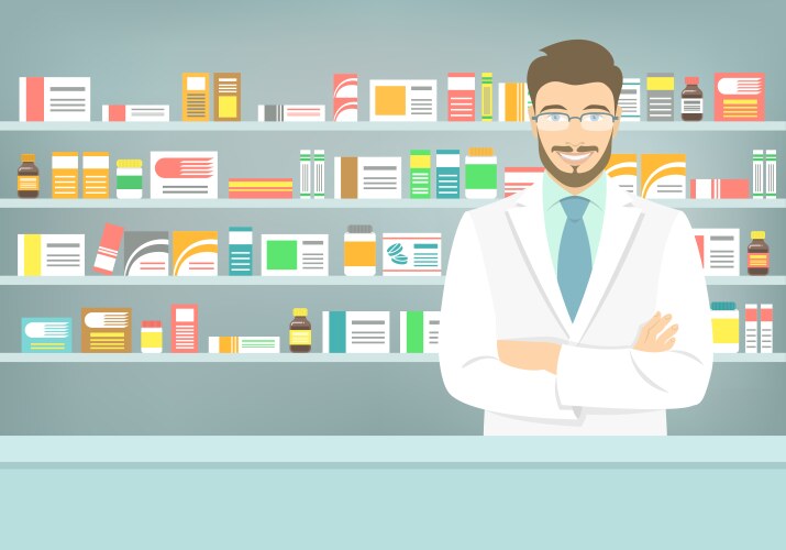 Pharmacy by pharmacist Royalty Free Vector Image