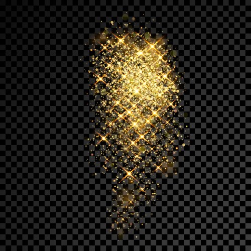 Gold glitter splash with sparkles and glowing Vector Image