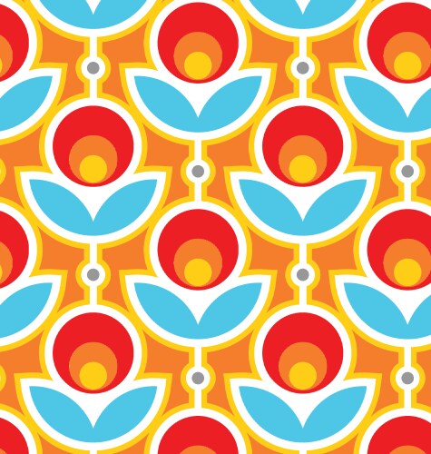 Seamless mid century modern spring pattern Vector Image