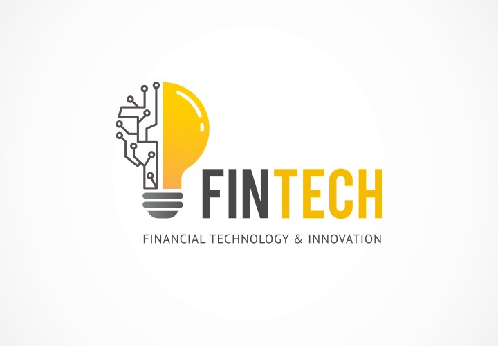 Logo concept for fintech industry Royalty Free Vector Image