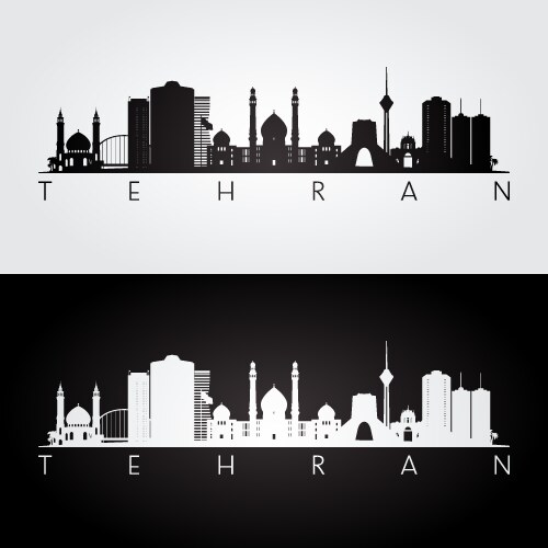 Tehran hand drawn skyline Royalty Free Vector Image