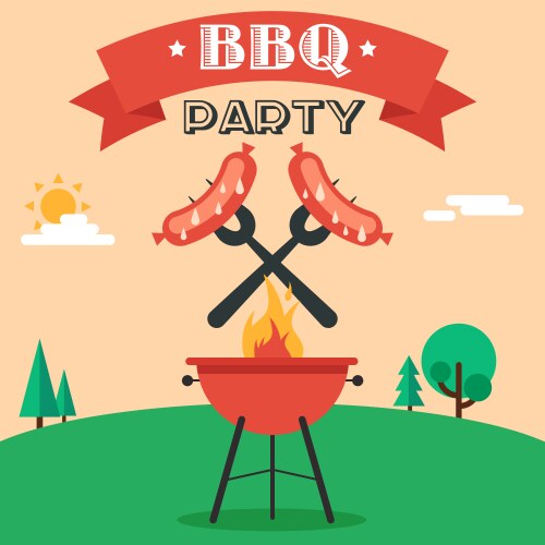 Bbq party invitation Royalty Free Vector Image