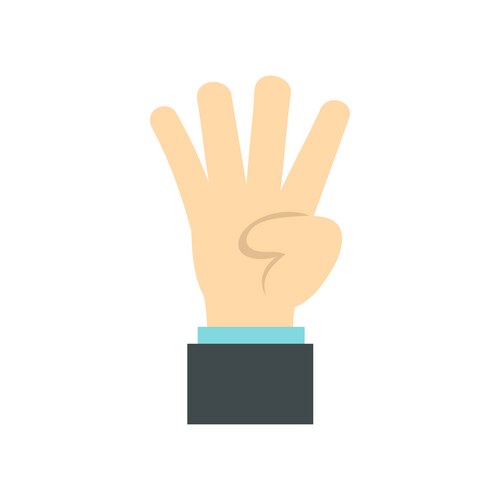 Number four hand gesture Royalty Free Vector Image