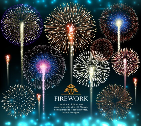 Fireworks set Royalty Free Vector Image - VectorStock