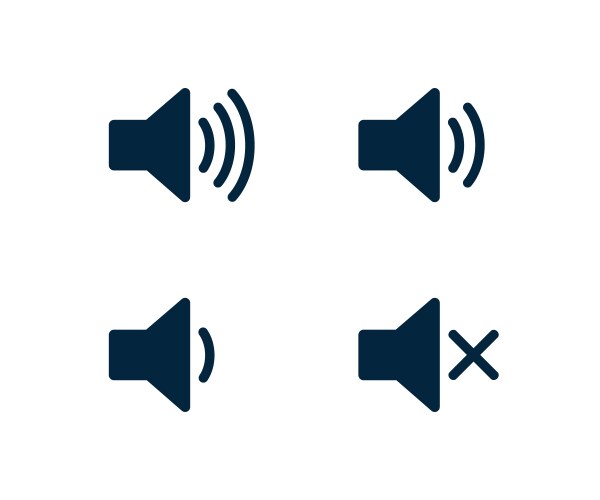 Speaker icon set and sound volume Royalty Free Vector Image