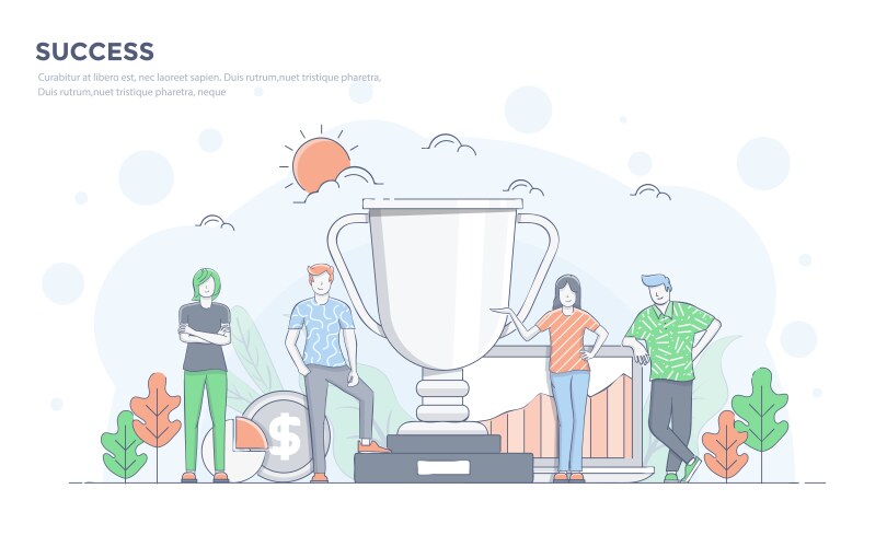 Business people characters team success Royalty Free Vector