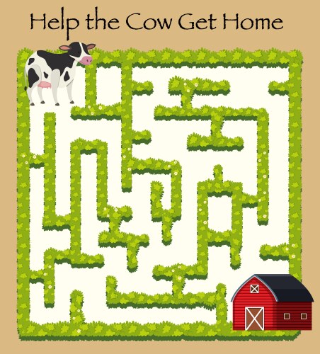 Help mole to find way home in an underground maze Vector Image
