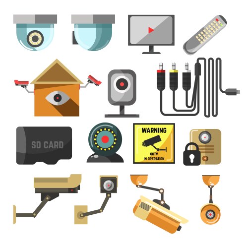 Security systems surveillance wireless cameras Vector Image