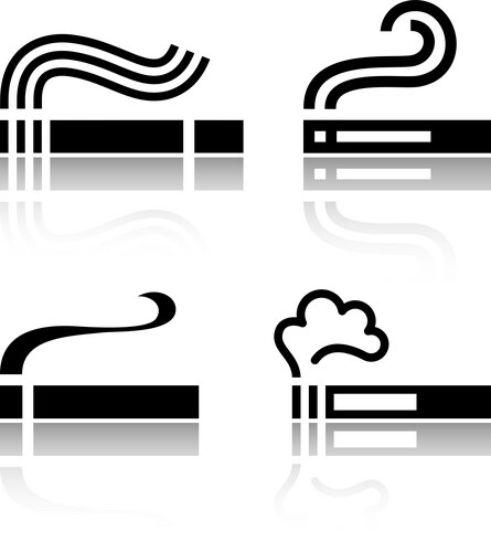 Cute cartoon smoking cigarette Royalty Free Vector Image