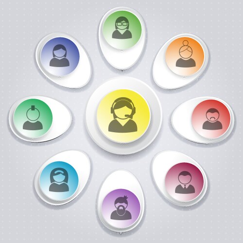 Navigation infographic templates with connected Vector Image