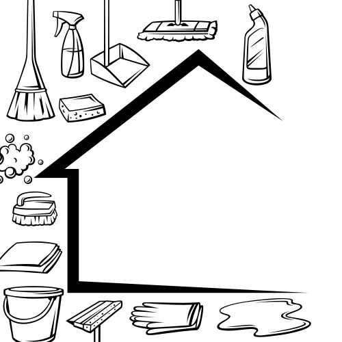 Background with cleaning items housekeeping Vector Image