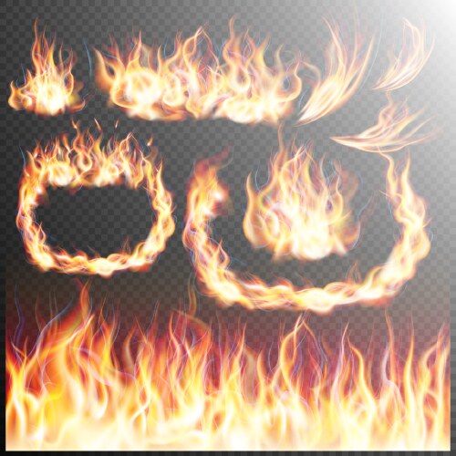 Realistic fire Vector Images & Graphics for Commercial Use | VectorStock