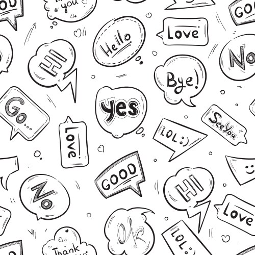 Doodle blank speech bubbles hand drawn cartoon Vector Image
