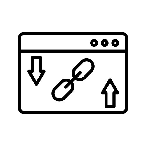 Backlink icon linear logo mark in black and white Vector Image