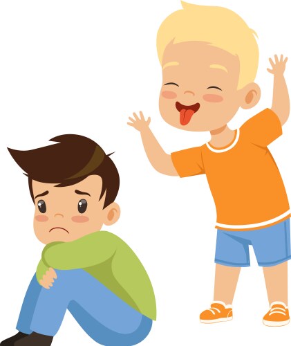 Bad behavior funny cartoon character Royalty Free Vector