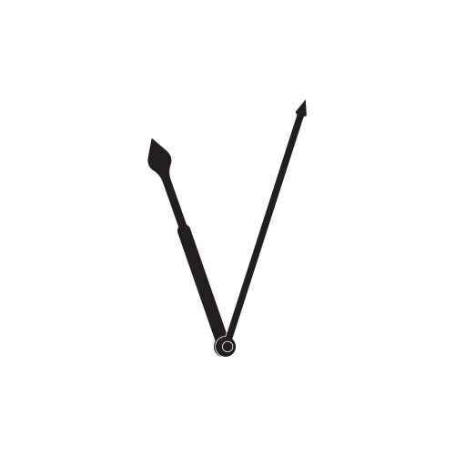 Clock hands icon logo Royalty Free Vector Image