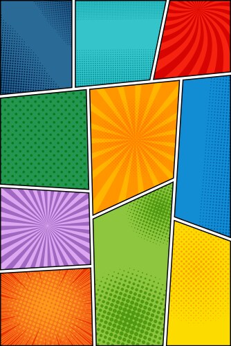 Empty comic book template background design Vector Image