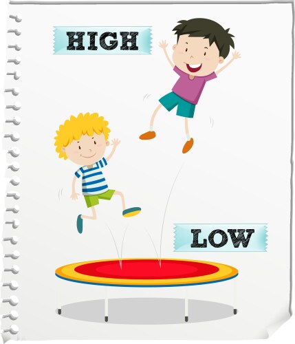 Opposite words with good and bad Royalty Free Vector Image