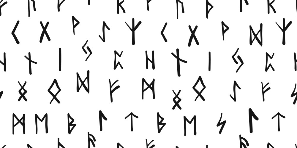 Runes seamless pattern background ancient occult Vector Image