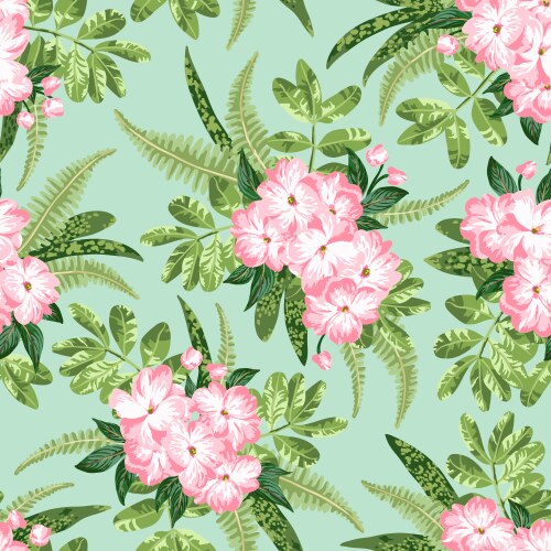 Summer seamless watercolor pattern with pink Vector Image