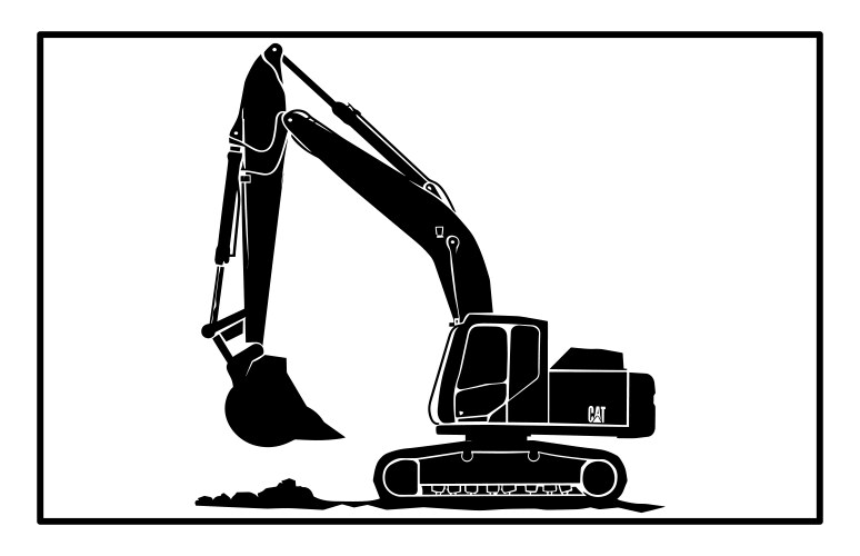 Backhoe silhouette - heavy equipment Royalty Free Vector