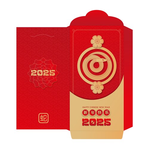 Chinese new year 2025 lucky red envelope Vector Image
