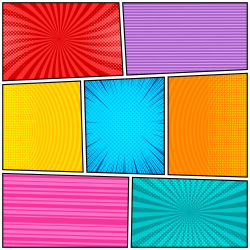 Comic book page template with different radial Vector Image