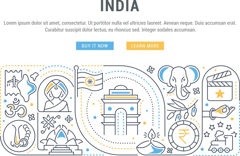 India Country Infographics Template Royalty Free Vector