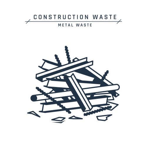 Construction waste piles of building scrap Vector Image