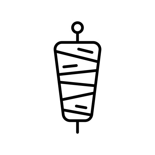 Doner kebab outlined symbol in vintage style Vector Image
