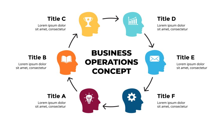 Operations management infographic chart design Vector Image