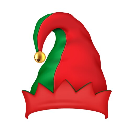 Christmas elf hat 3d icon Royalty Free Vector Image