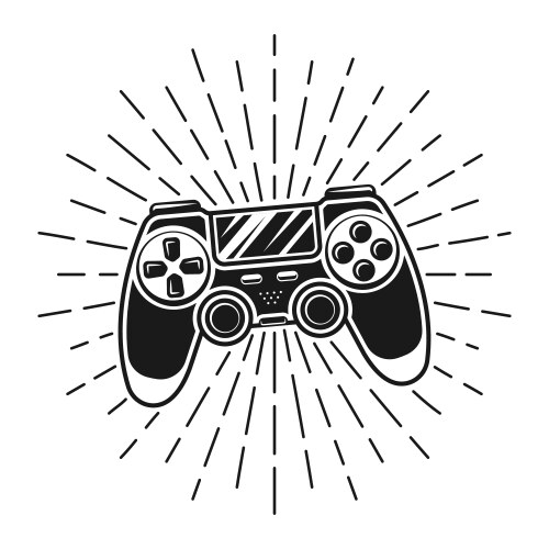 Game controller in hand video gamepad sketch Vector Image