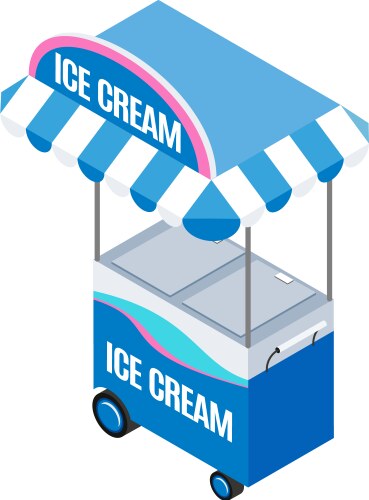 Realistic set street food kiosk and cart Vector Image