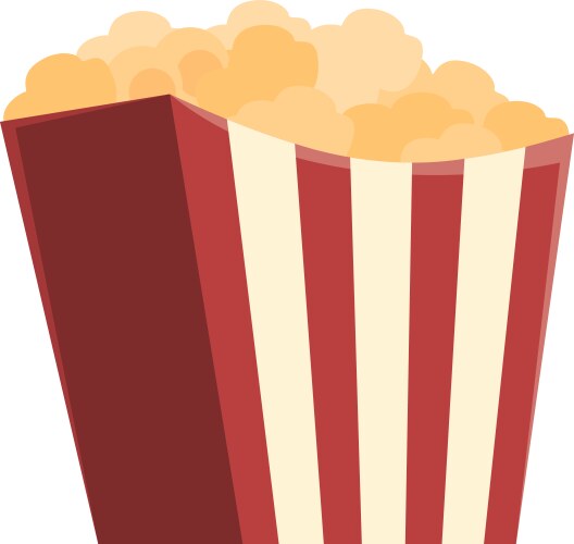 Classic striped popcorn bucket overflowing Vector Image