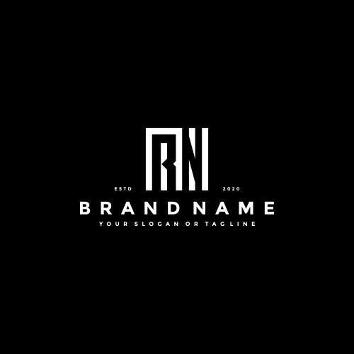 Letter nr ar r n logo design simple Royalty Free Vector