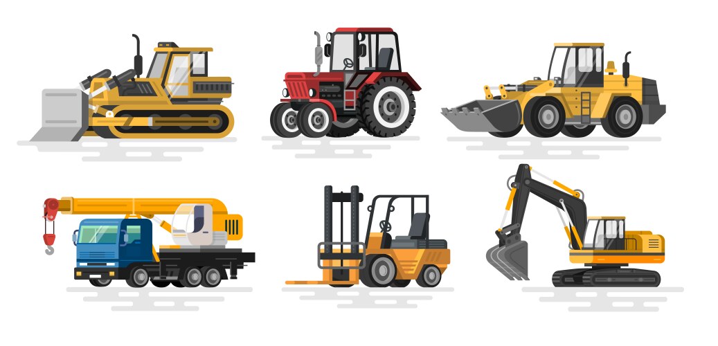 Excavator - heavy equipment construction Vector Image