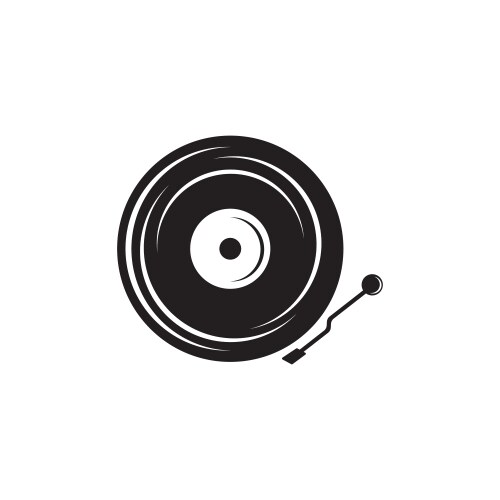 Vinyl music record logo Royalty Free Vector Image
