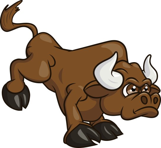 Cute big bull cartoon Royalty Free Vector Image