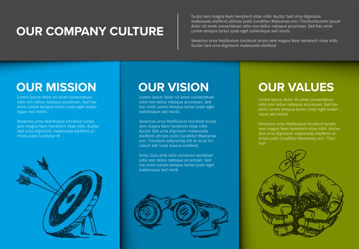 Company profile template with mission vision Vector Image