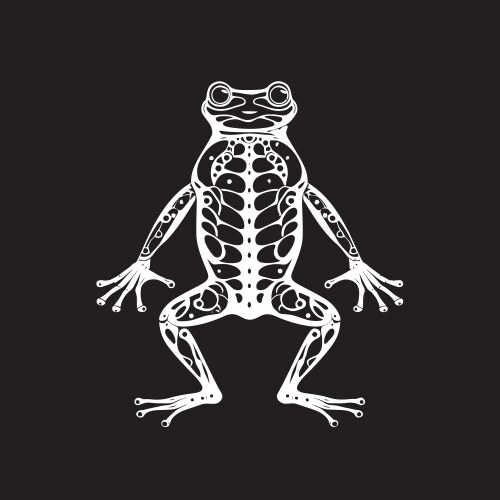Frog skeletal silhouette logo design amphibian Vector Image