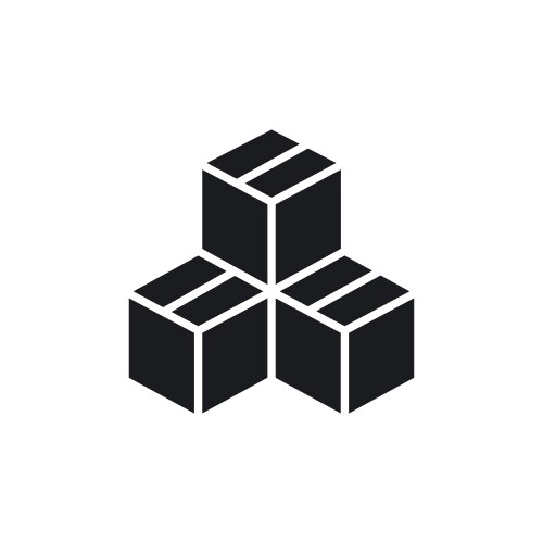 Boxes icon set inventory cargo storage cardboard Vector Image