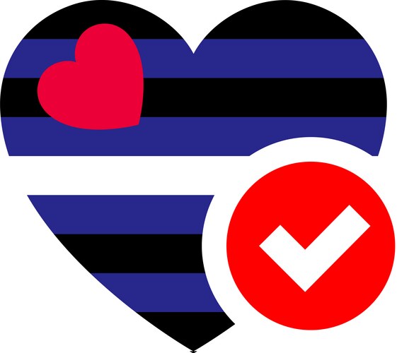 Flag in heart sign shape Royalty Free Vector Image