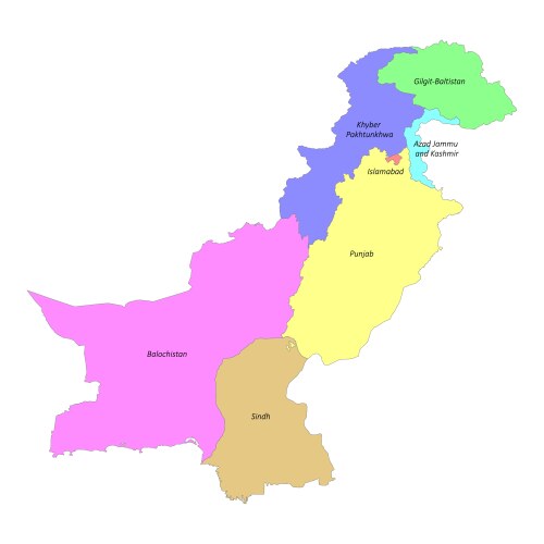 Pakistan map Royalty Free Vector Image - VectorStock