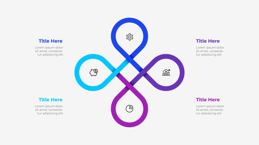 Infographic cyclic diagram with 4 elements Vector Image
