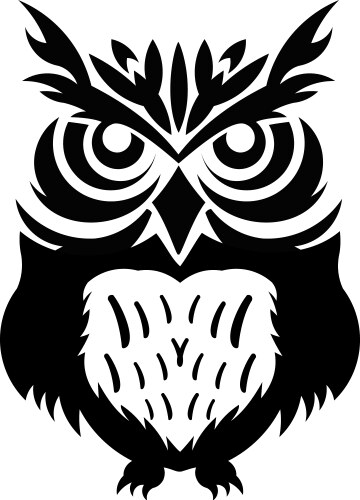Owl logo - emblem design on w Royalty Free Vector Image